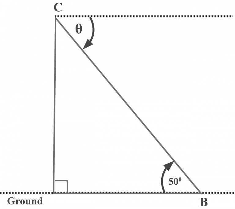 $1$ . What is the measure of the angle of depression $\theta$ in the ...