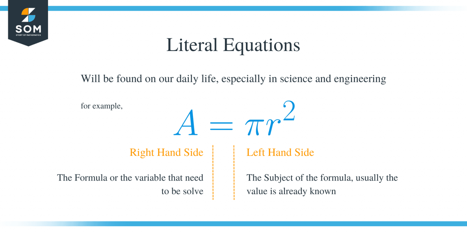 Solving for a Variable in a Formula – Literal Equations